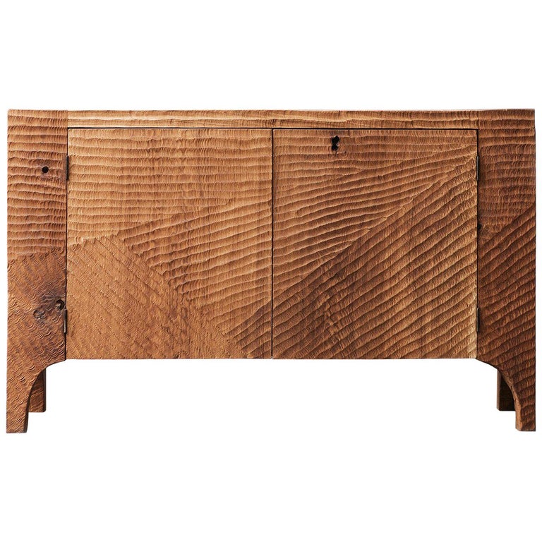 Contemporary Brutalist Style Commode in Solid Oak 'Custom Size' For ...