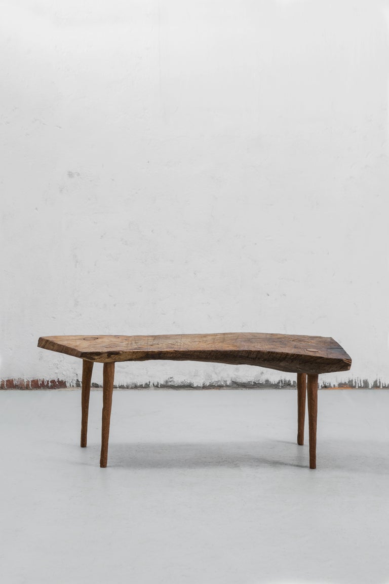 Contemporary Brutalist Style Small Table #5 in Solid Oak 'Qty 2' For ...