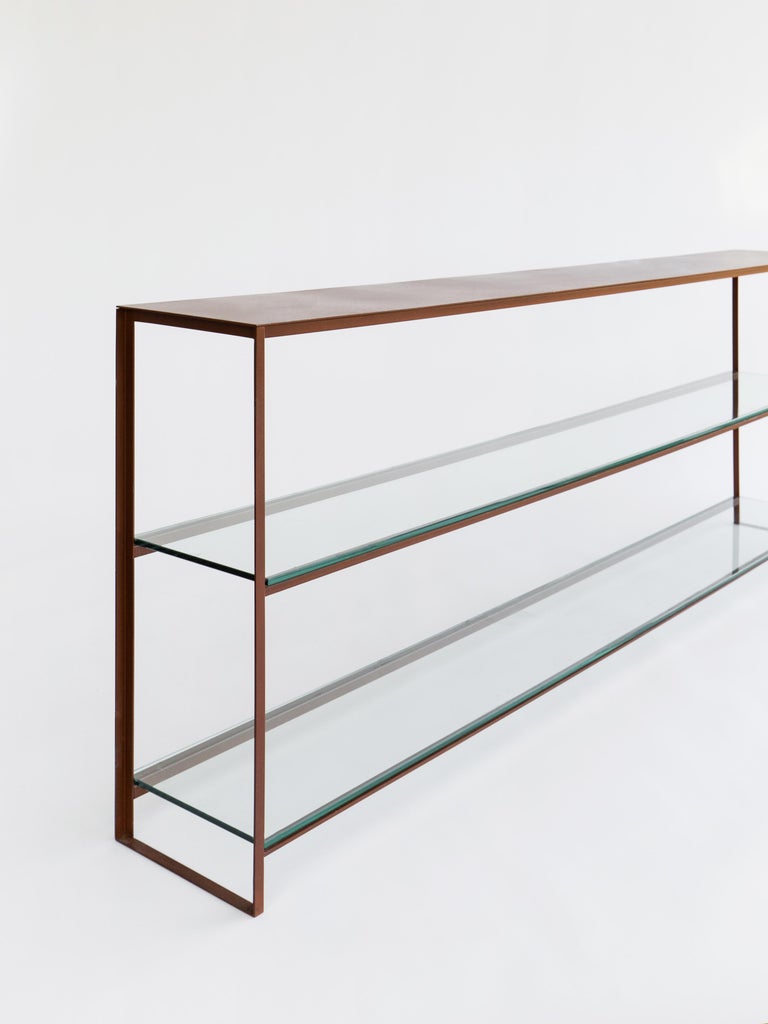 Contemporary Buffet Table in Recycled Metal, Minimal style, With Glass ...