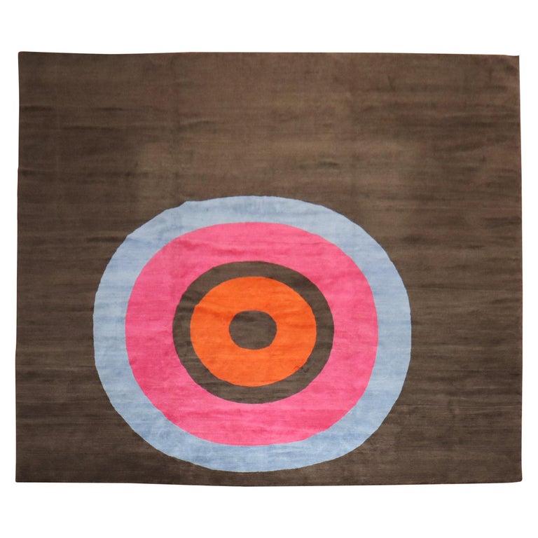 Contemporary Bullseye Modern Tibetan Rug at 1stDibs