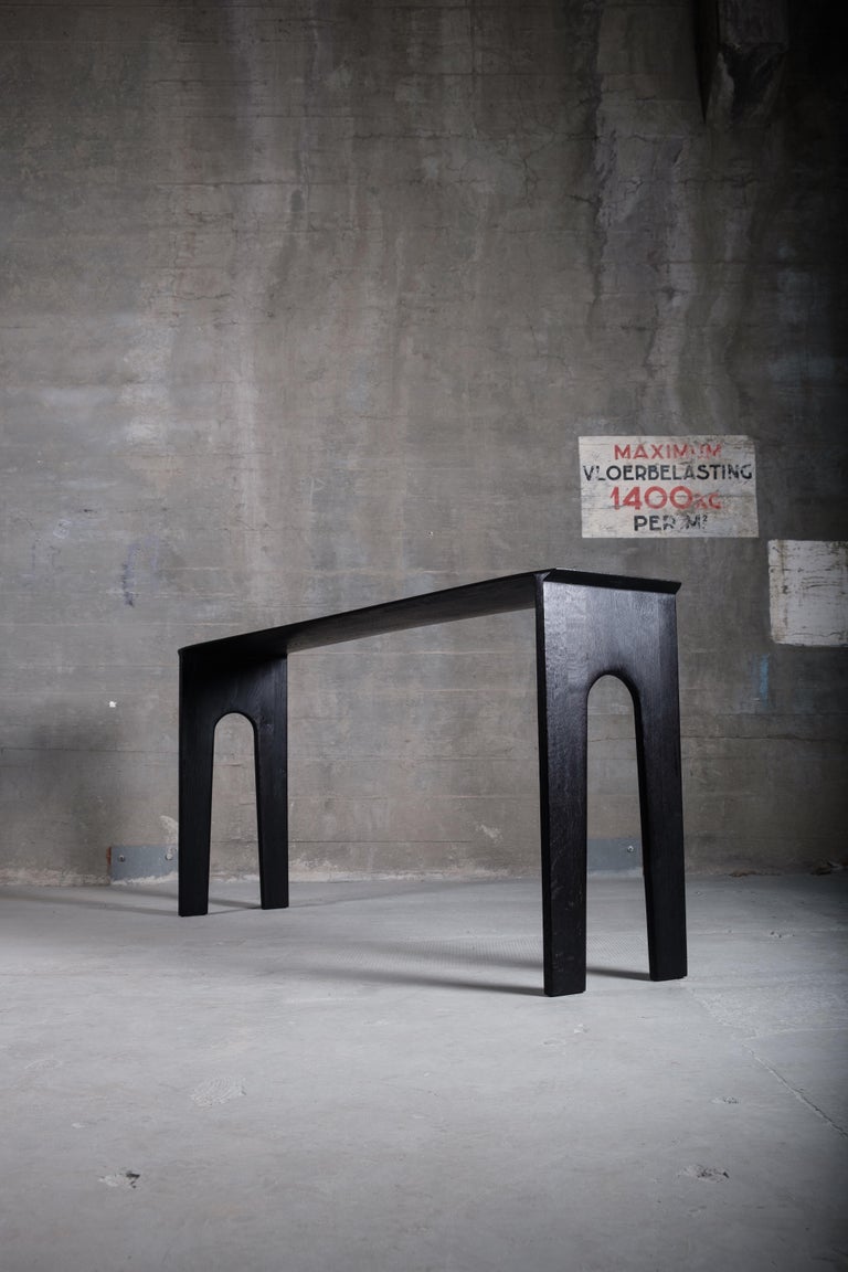Contemporary Burned Solid Oak Console Big, Kuro Collection, by Lukas ...