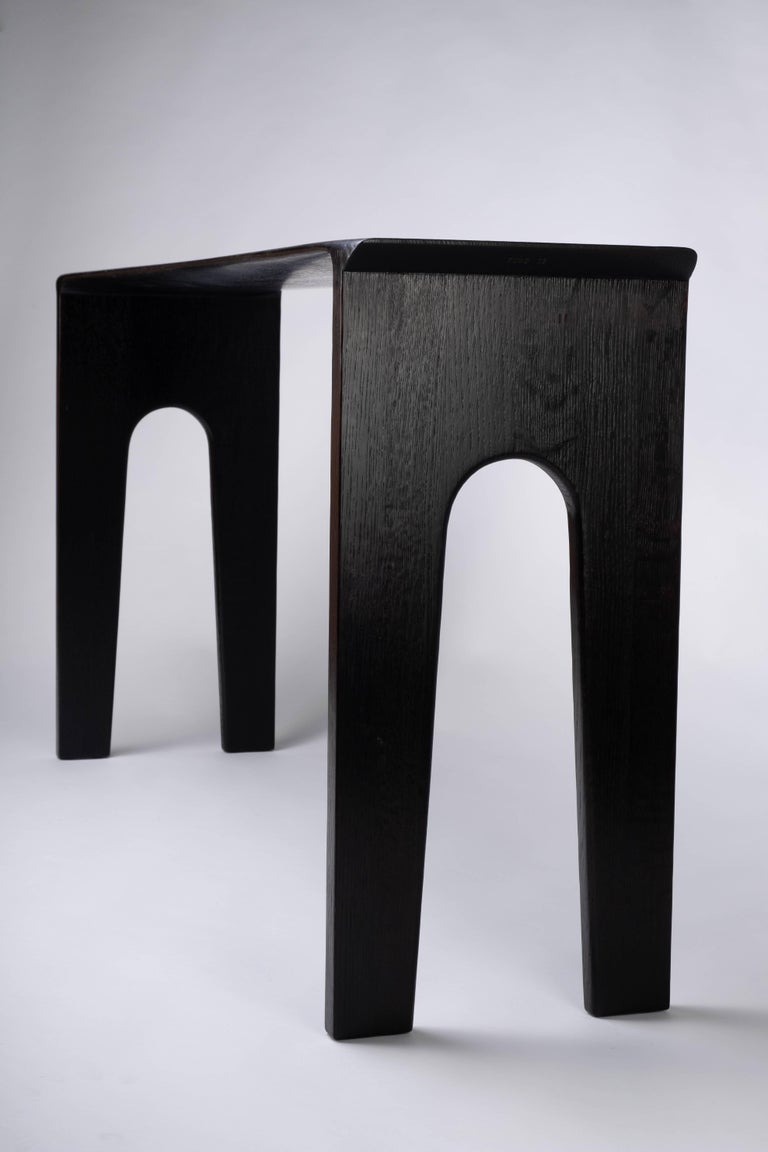 Contemporary Burned Solid Oak Console Medium, Kuro Collection, by Lukas ...