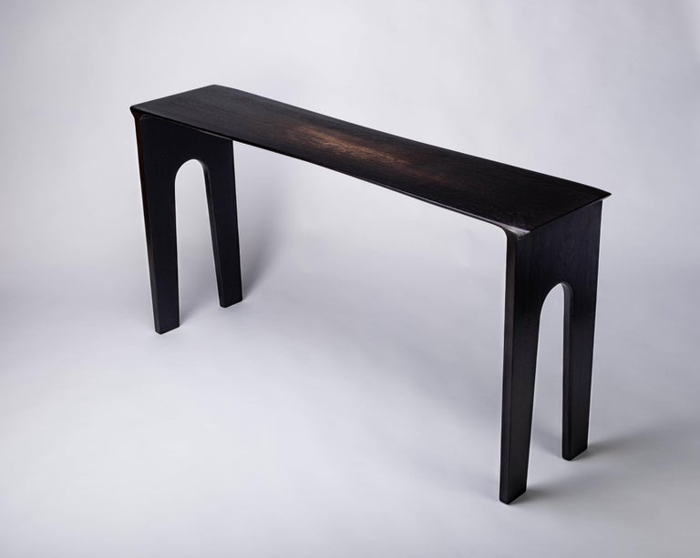 Contemporary Burned Solid Oak Console Medium, Kuro Collection, by Lukas ...