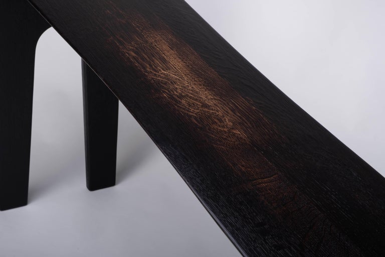Contemporary Burned Solid Oak Console Medium, Kuro Collection, by Lukas ...