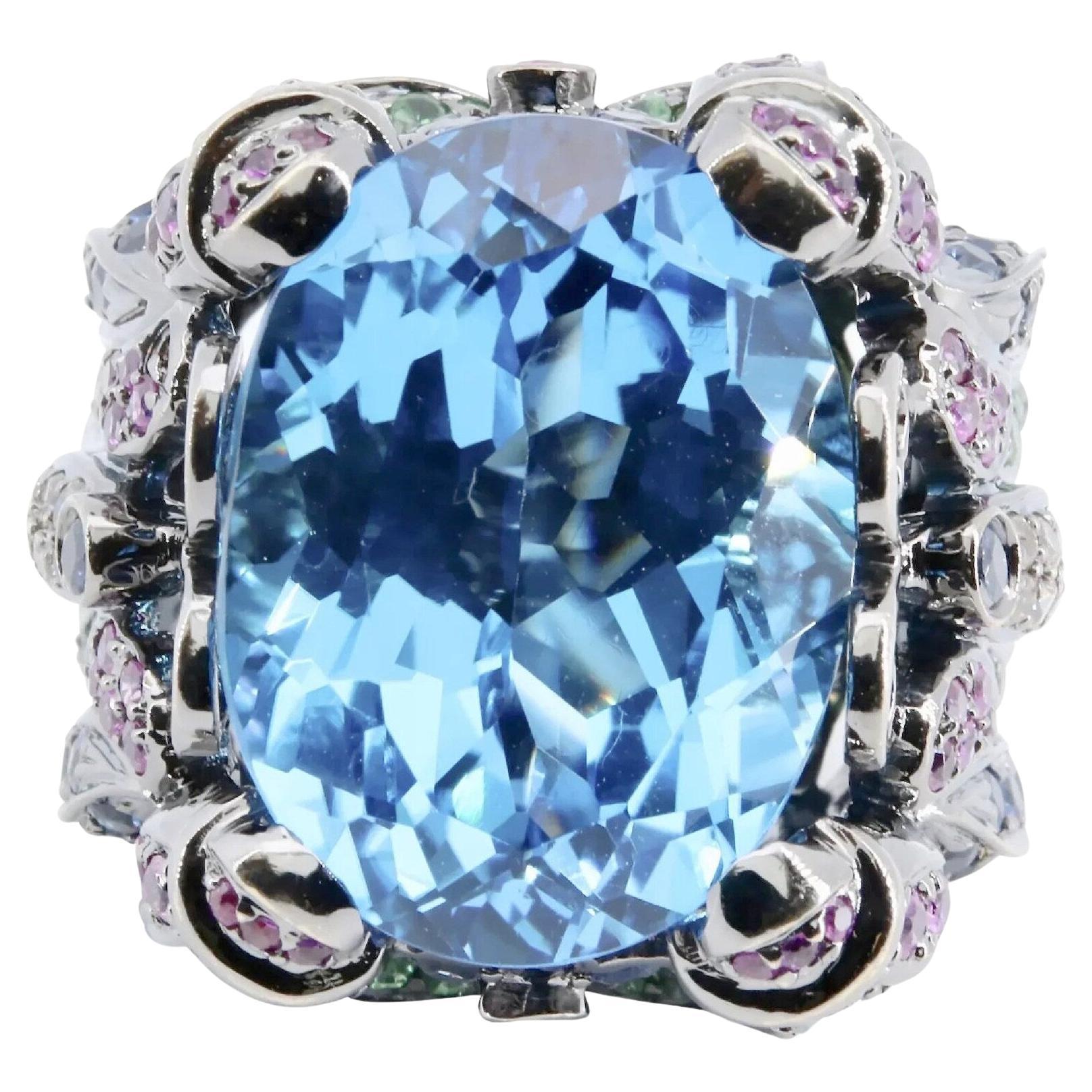 Contemporary Butterfly, Lady Bug Motif Topaz, Sapphire, Ruby, and ...