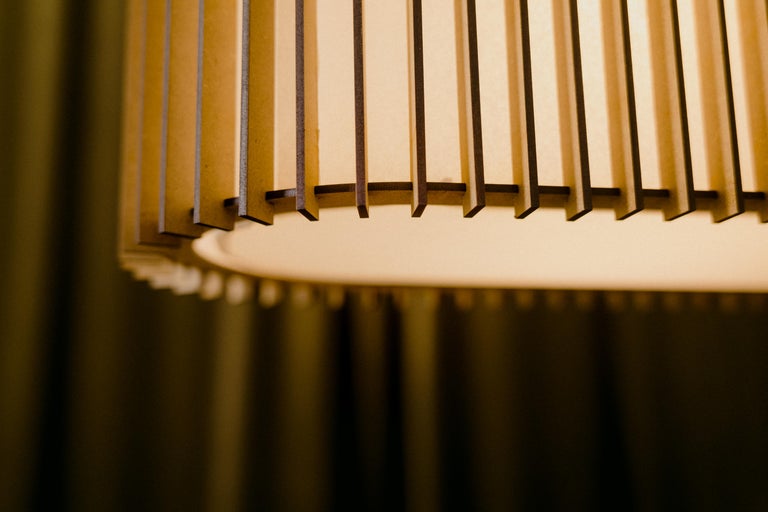 Contemporary, Handmade Pendant Lamp, Natural MDF Wood, by Mediterranean ...