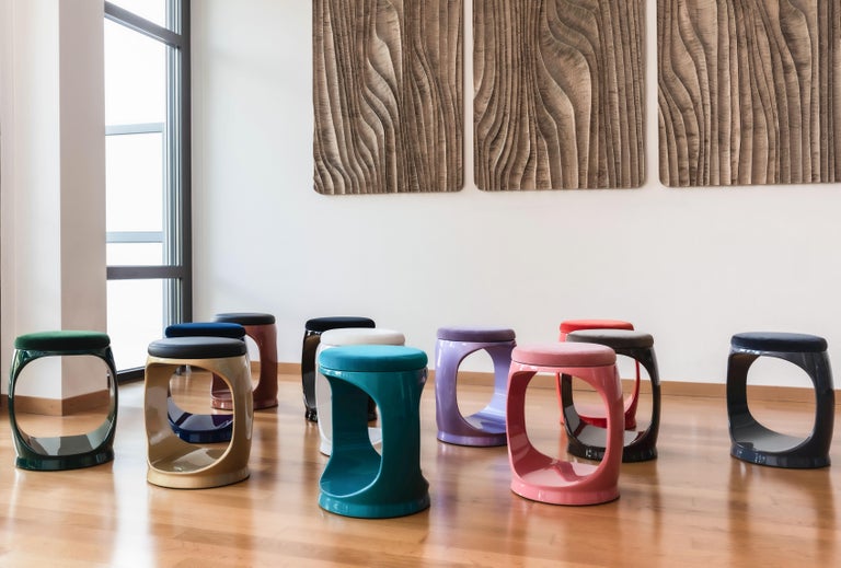 Contemporary Pouf by Cyril Rumpler Signet Ring, Hocker, Stool, red For ...