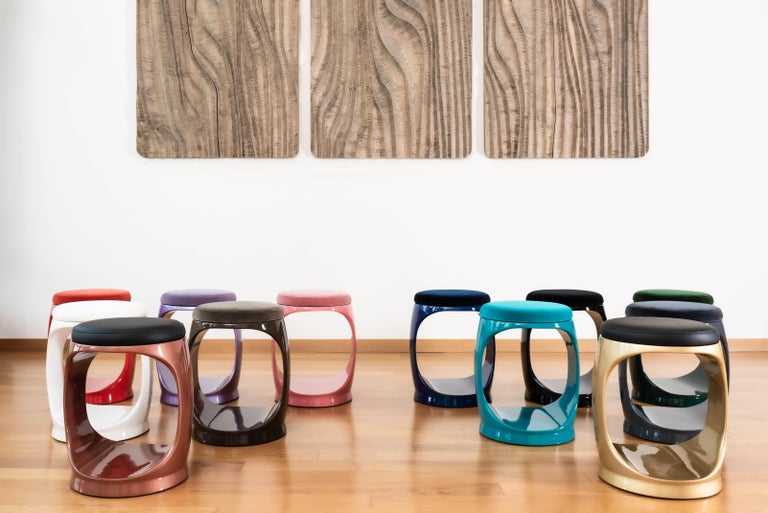 Contemporary Pouf by Cyril Rumpler Signet Ring, Hocker, Stool, red For ...