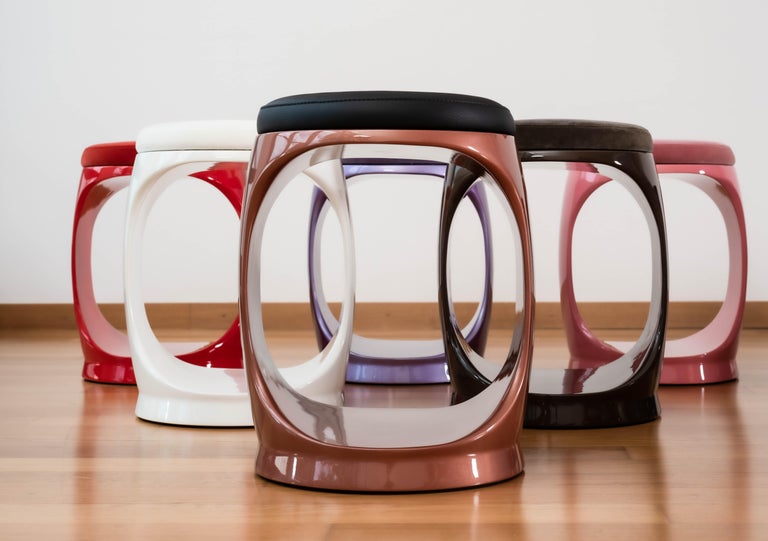 Contemporary Pouf by Cyril Rumpler Signet Ring, Hocker, Stool, red For ...