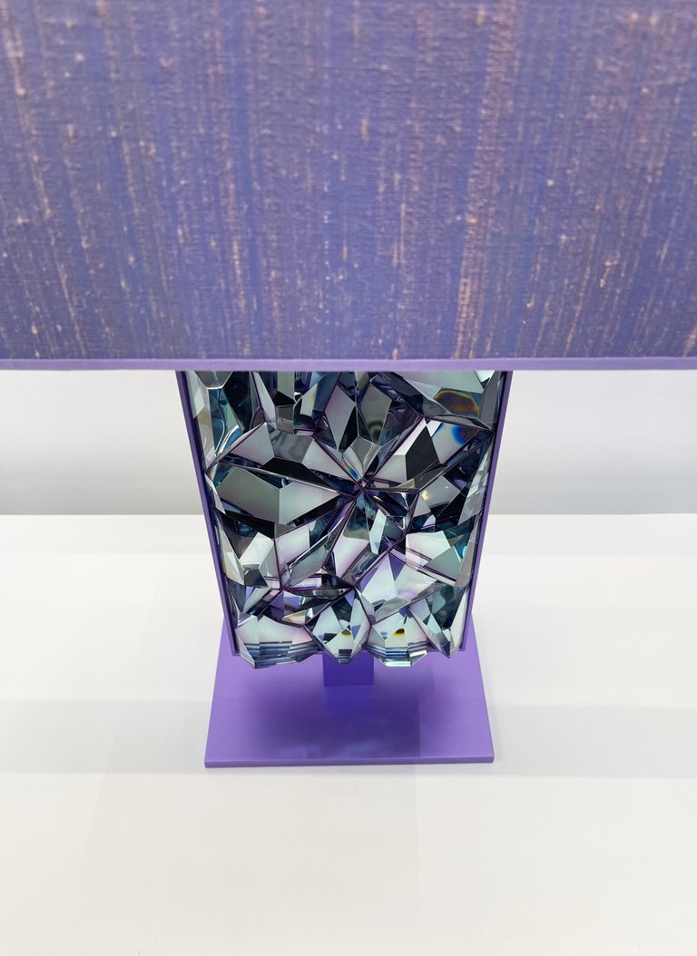 Contemporary 'Pixel' Set of Two Table Lamp Handmade Glass, Brass by ...