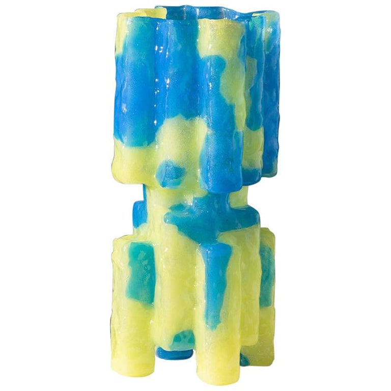 Contemporary by Las Animas Keru 207 Sculpture Vase Vessel Resin Yellow ...