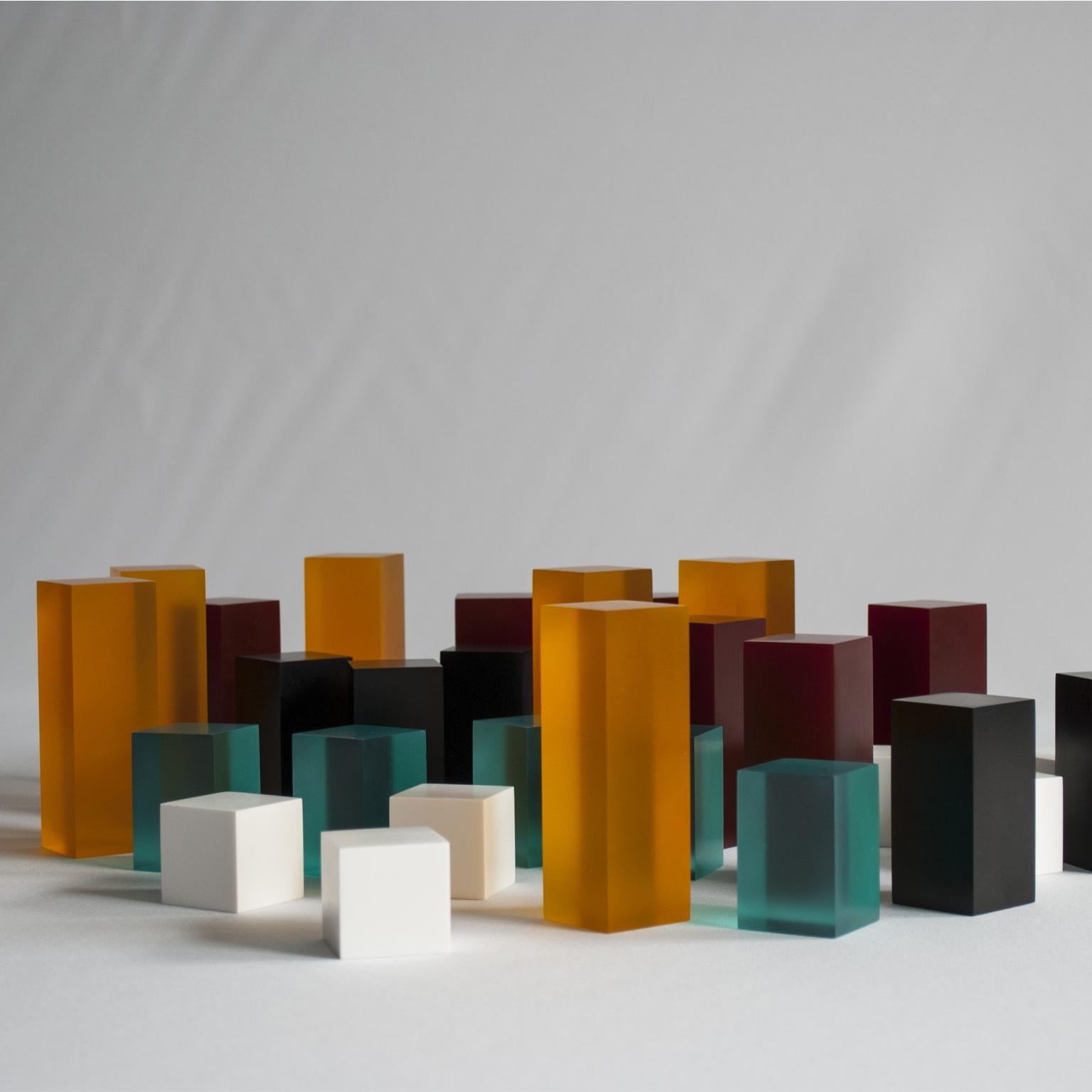 Sculpture Color Contemporary Geometric Constructivist Solid Epoxi Resin ...