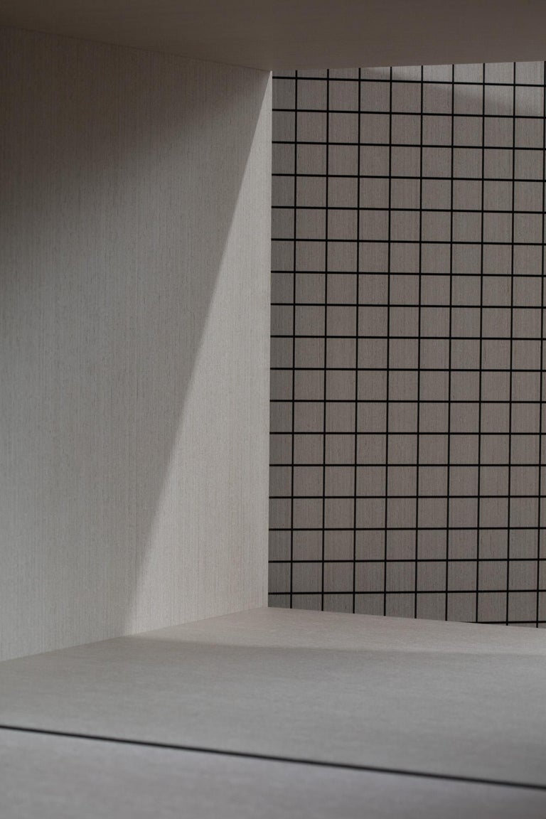 Contemporary Cabinet, Check Surface Texture Printed, Bauhaus-Inspired ...