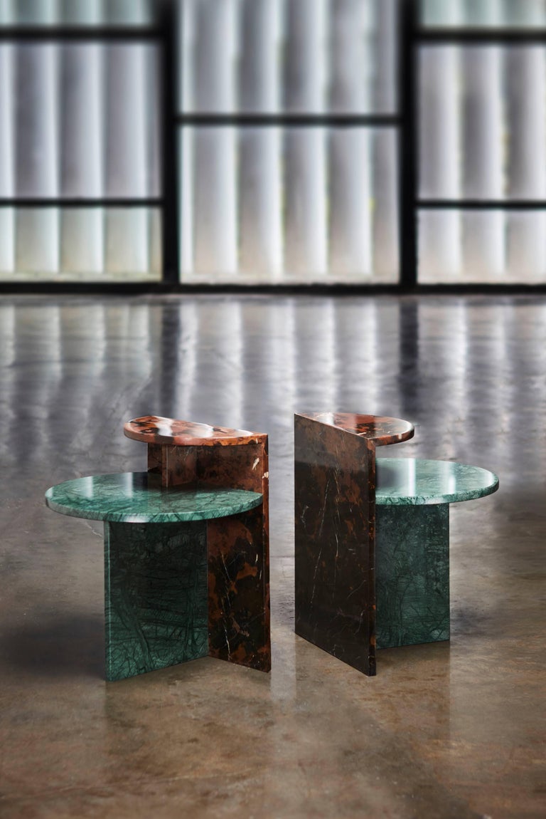 Contemporary Café Side Table in Marble, Handcrafted in Brazil For Sale ...