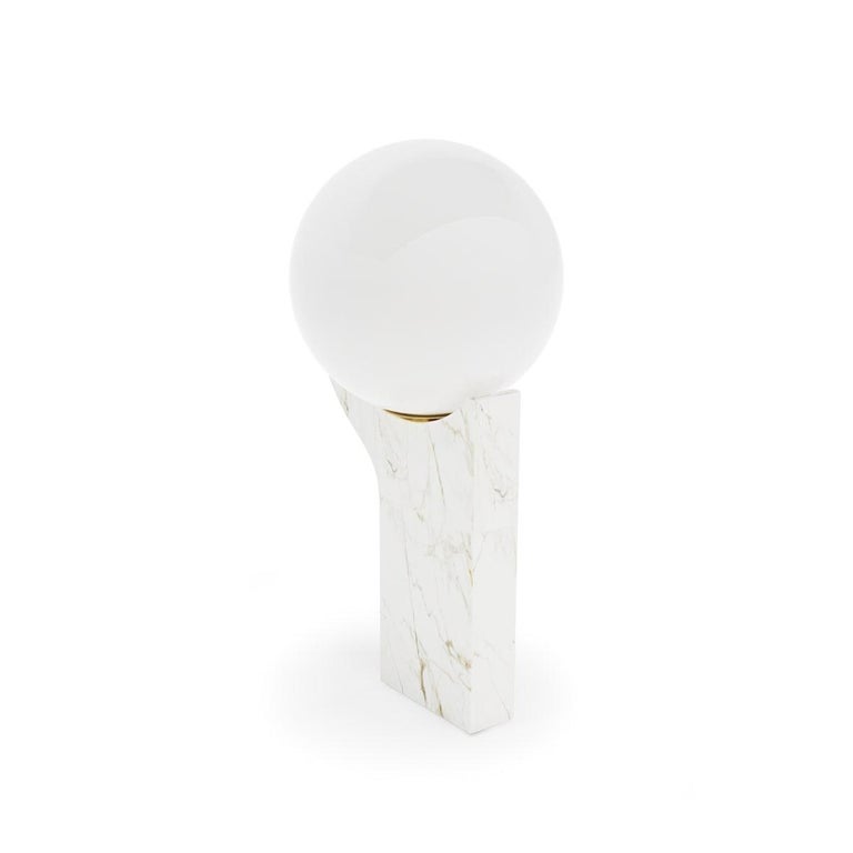 Contemporary Calacata Gold Marble Table Lamp by Masquespacio For Sale ...