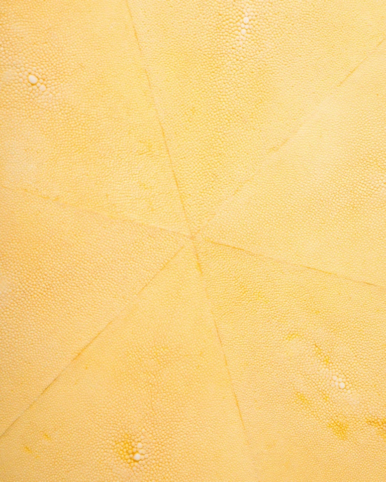Contemporary Authentic Shagreen Round Table in Canary Yellow For Sale ...