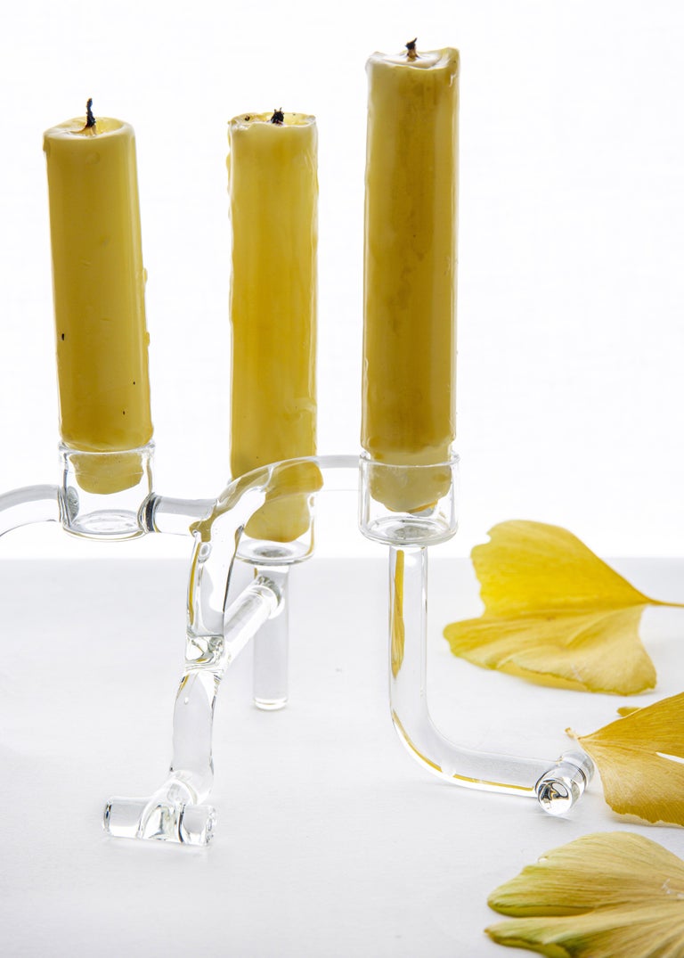 Contemporary Candlestick Tableware Kitchen Set Glass Handmade For Sale ...