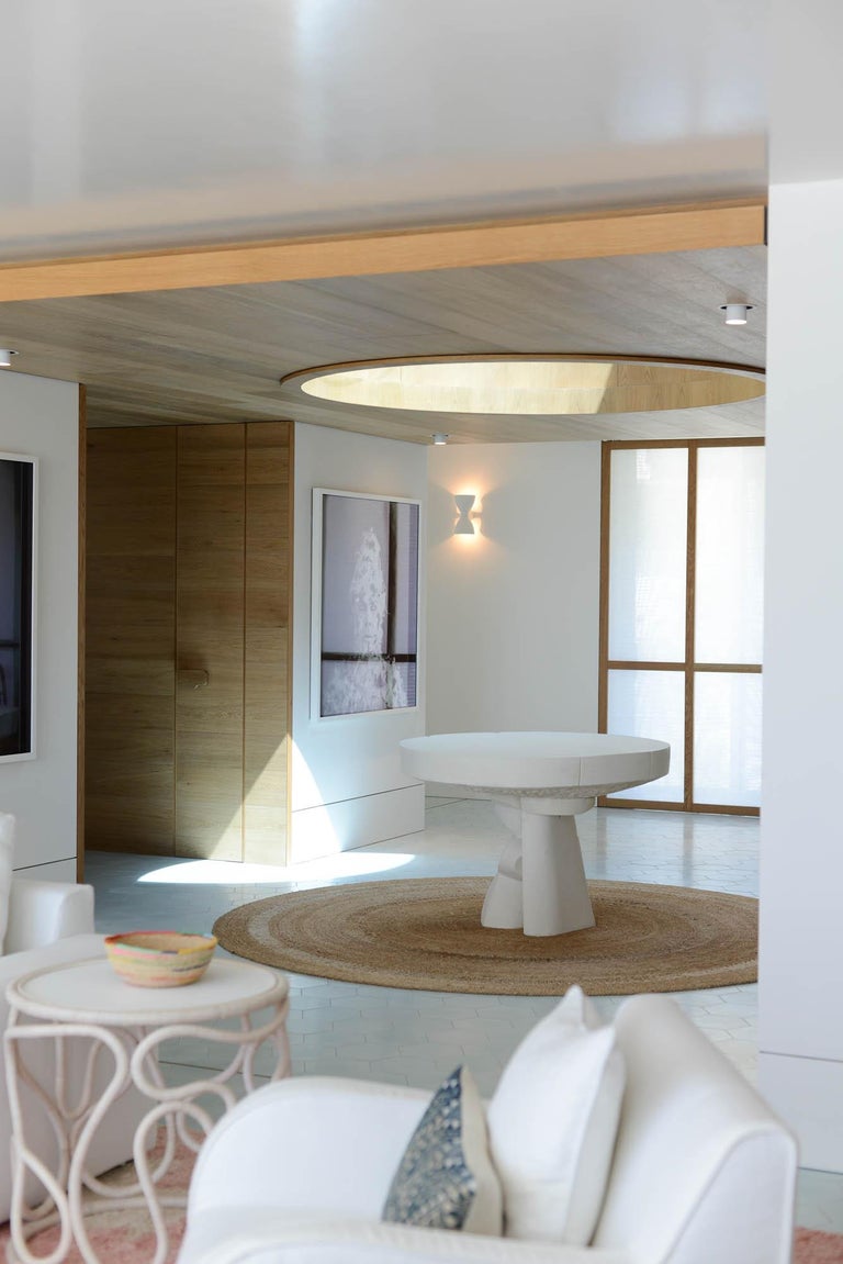 Contemporary Center Table 'Sydney' by DenHolm, Limestone For Sale at ...