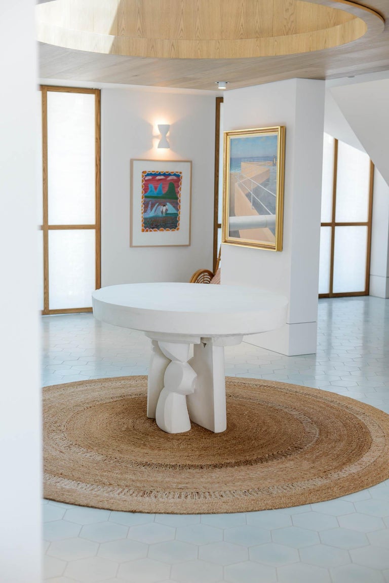 Contemporary Center Table 'Sydney' by DenHolm, Limestone For Sale at ...