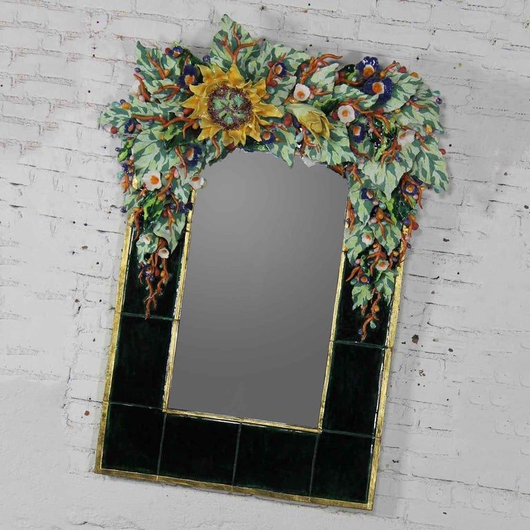 Contemporary Ceramic Floral Large Mirror by George Alexander at 1stDibs ...