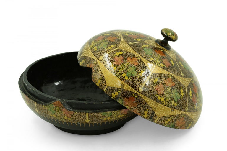 Contemporary Ceramic Floral Patterned Lidded Bowl For Sale at 1stDibs