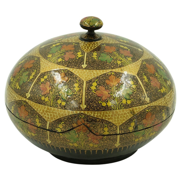 Contemporary Ceramic Floral Patterned Lidded Bowl For Sale at 1stDibs