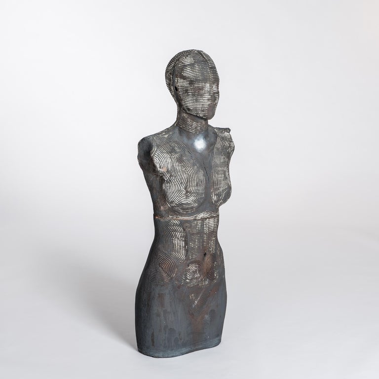 Contemporary Ceramic Grey Figural Female Sculpture or Torso by Dora ...