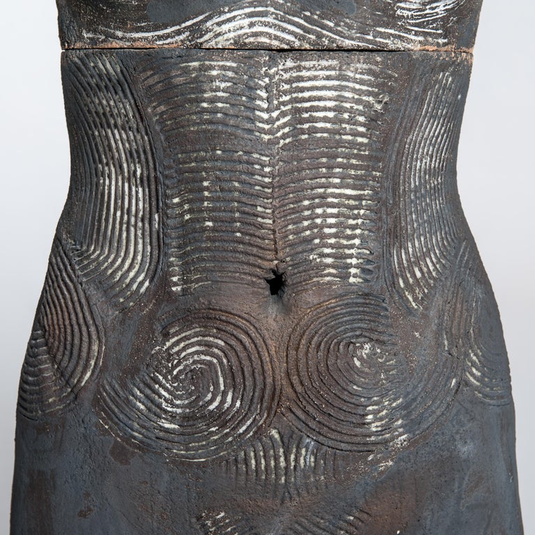 Contemporary Ceramic Grey Figural Female Sculpture or Torso by Dora ...