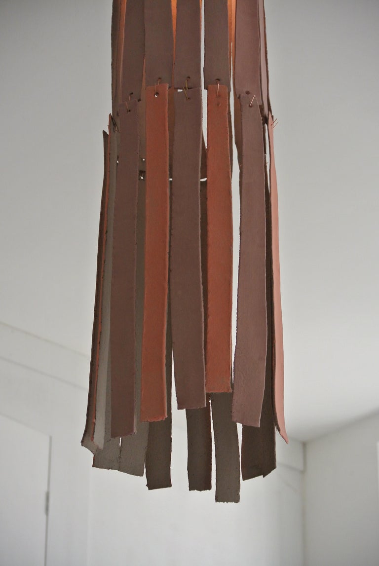 Contemporary Ceramic Orange and Pink Stoneware Chandelier by Christine ...