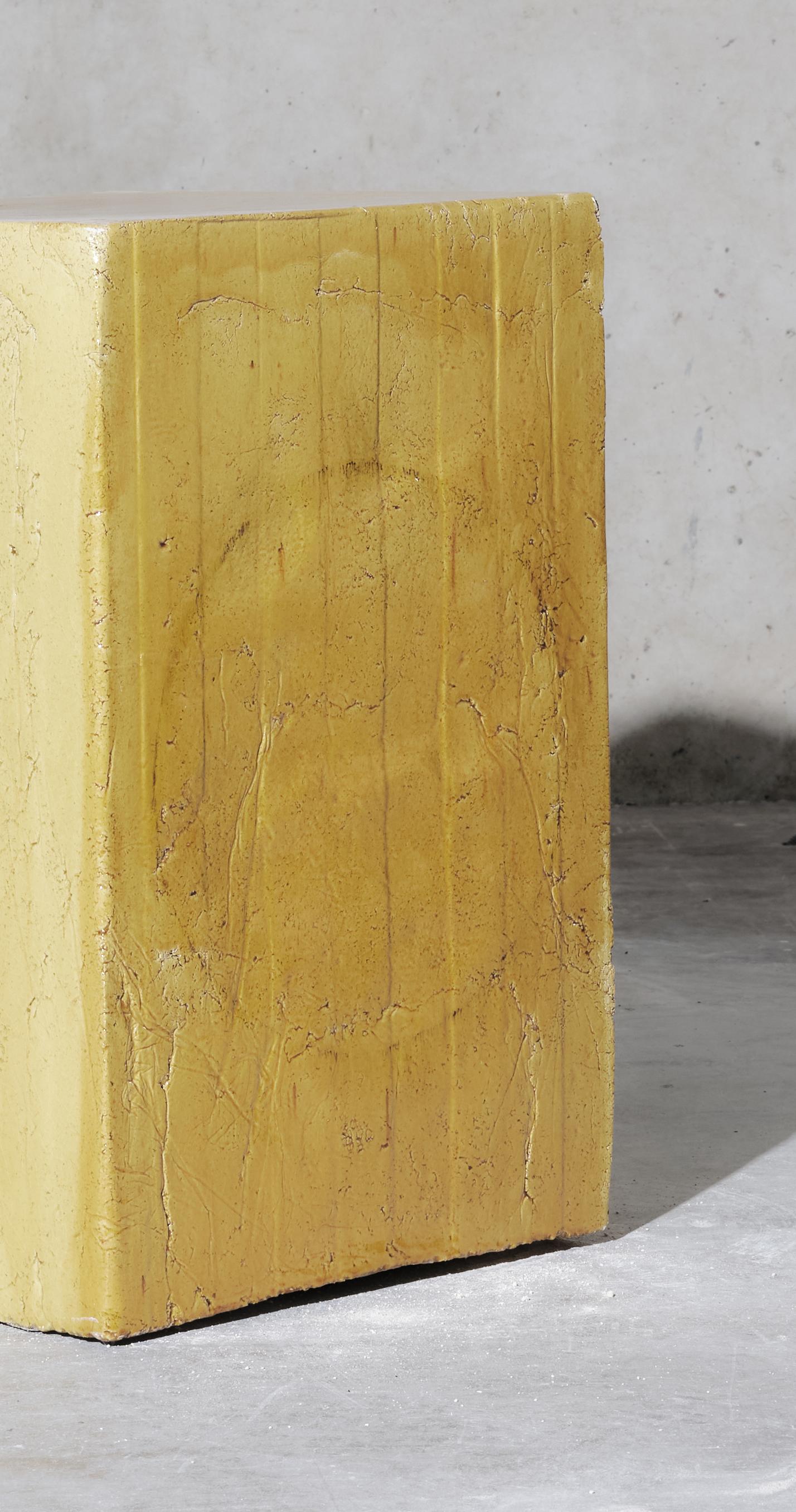 Contemporary Ceramic Table / Prism / Stool / Column Glazed Earthenware ...