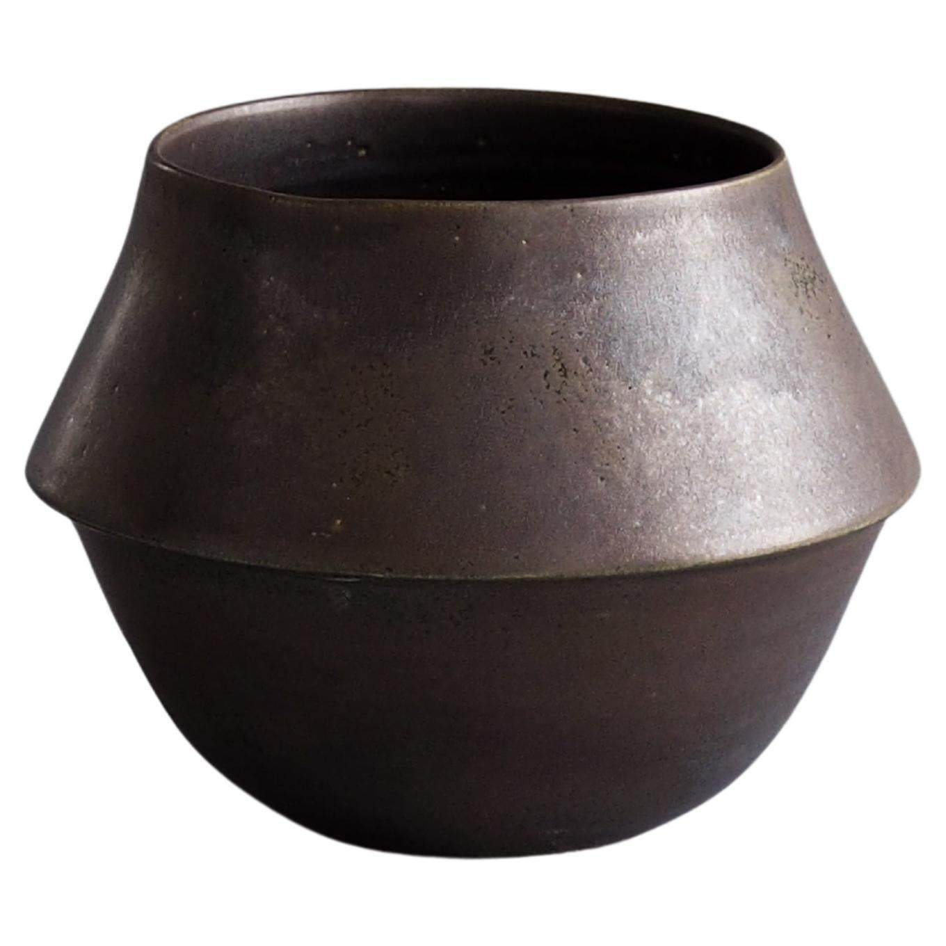 Porcelain Vessel with Bronze Glaze by Tracie Hervy For Sale at 1stDibs