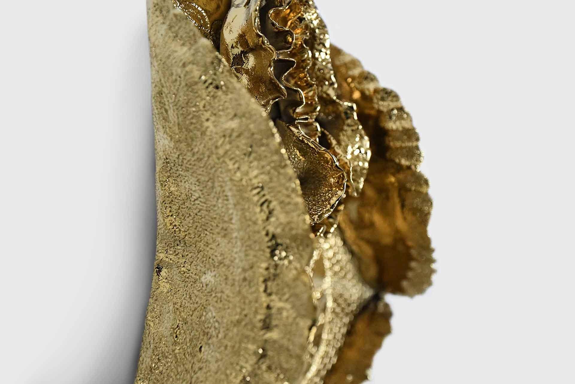 Contemporary Ceramic Wall Design Model #3, Ceramic, Gold Chroming, by ...