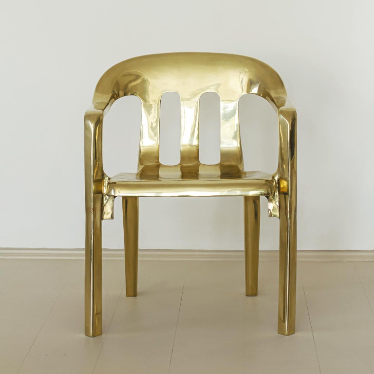 Contemporary Chair in Cast Brass For Sale at 1stDibs