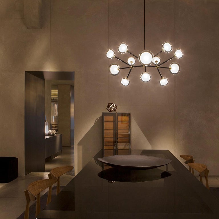 Contemporary Chandelier 'Nabila 552.16' by TOOY, Smoke Glass For Sale ...