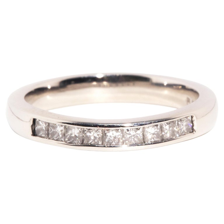 Contemporary Channel Set Princess Cut Diamond Platinum Eternity Band ...