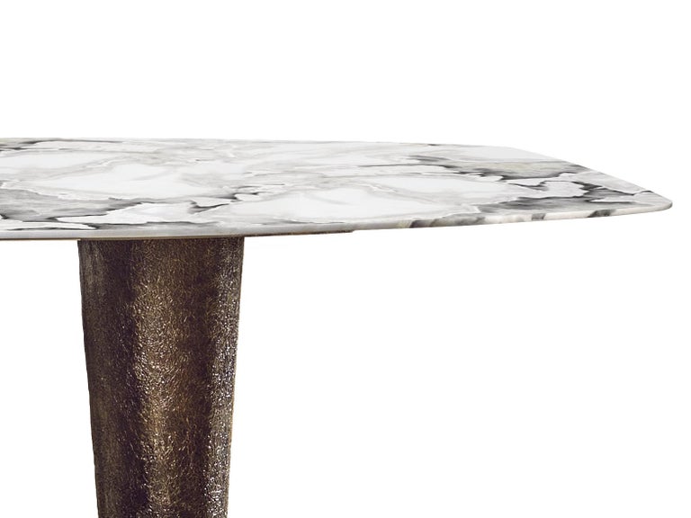 Contemporary Cheope Table with "Dover White" Marble top and Artistic ...