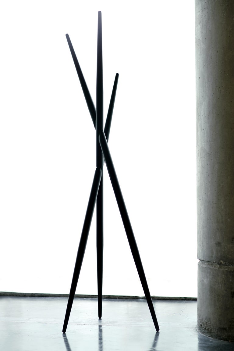 Contemporary Coat Rack Geometrical Shape in Black Metal For Sale at 1stDibs