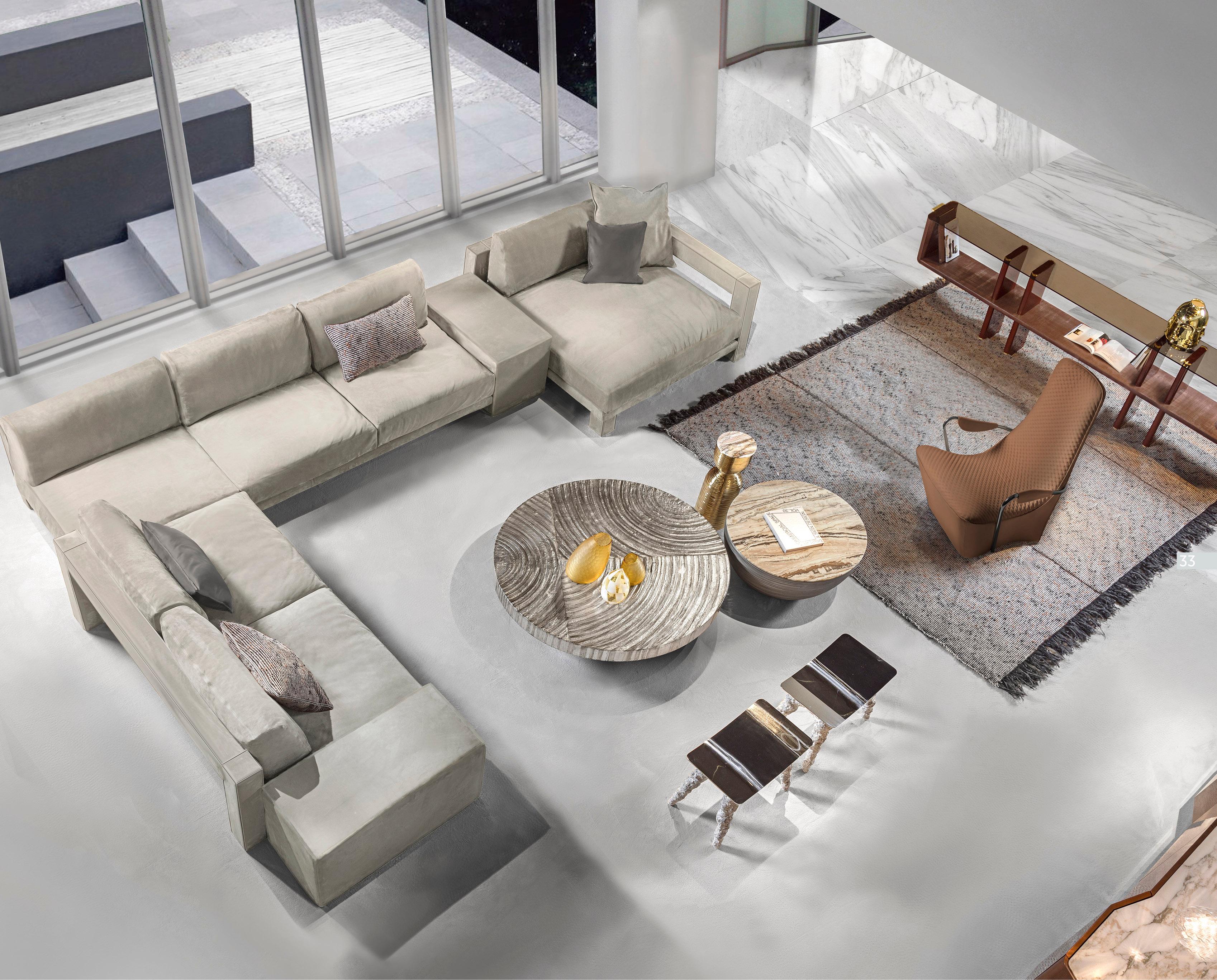 Contemporary Coffee Table by Hessentia in Resin and Metal, Silver For Sale at 1stDibs