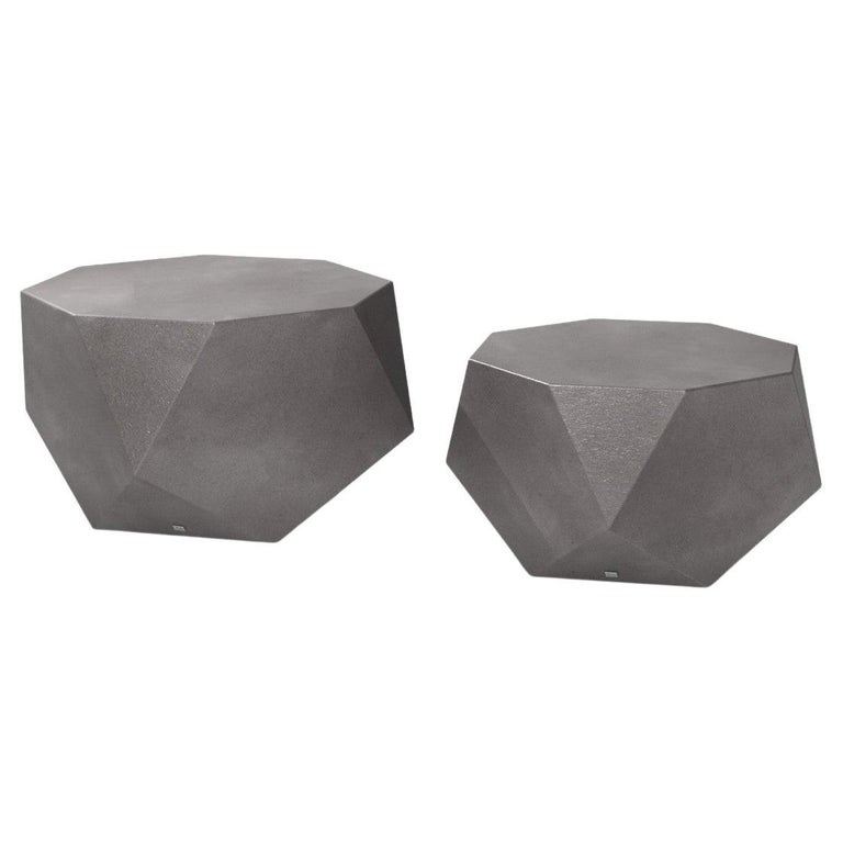 Contemporary Coffee Table Set of 2, Matt Grey For Sale at 1stDibs