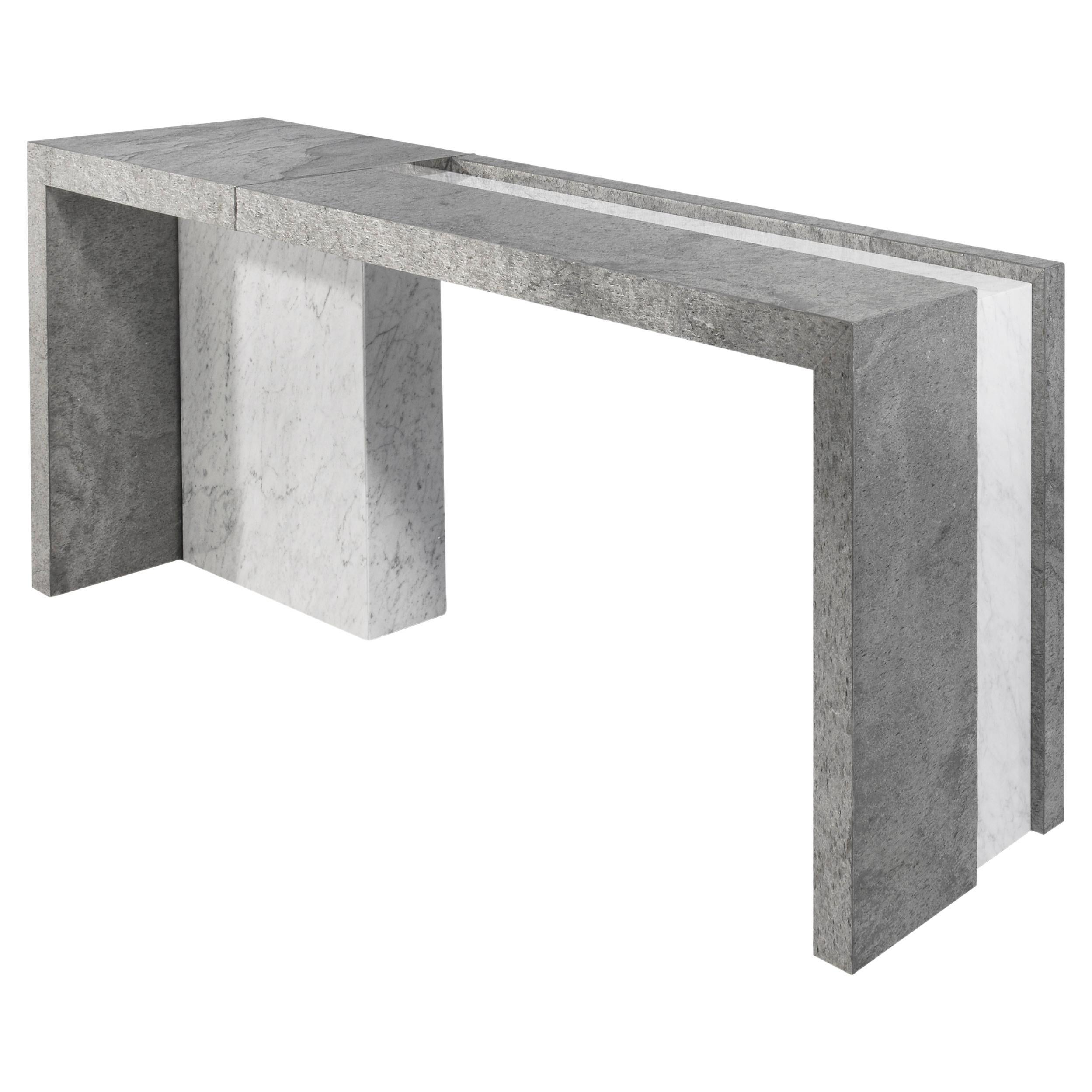 Console by Giorgetti in Mahogany and Carrara Marble, circa 1980 Italy ...