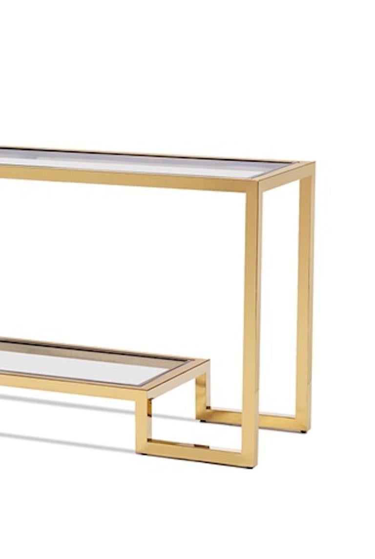 Contemporary Brass Console Table For Sale at 1stDibs