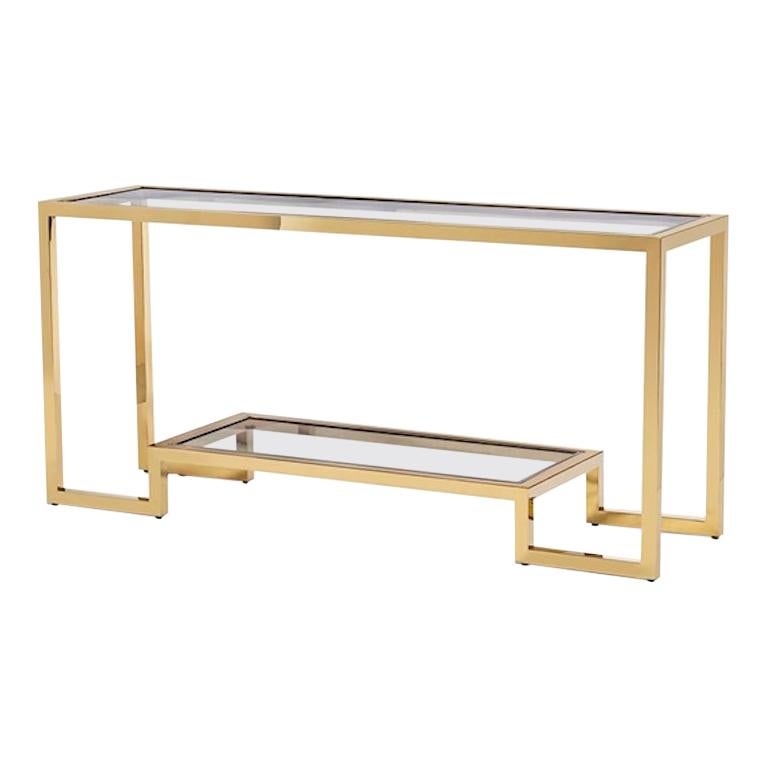 Contemporary Brass Console Table For Sale at 1stDibs