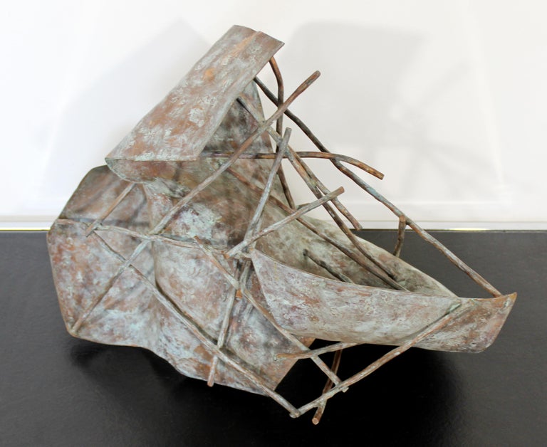 Contemporary Copper Metal Abstract Assemblage Table Sculpture Robert ...
