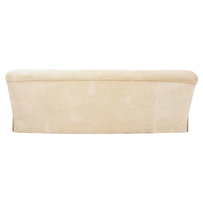 Contemporary Cream Chenille Three Seat Sofa For Sale at 1stDibs