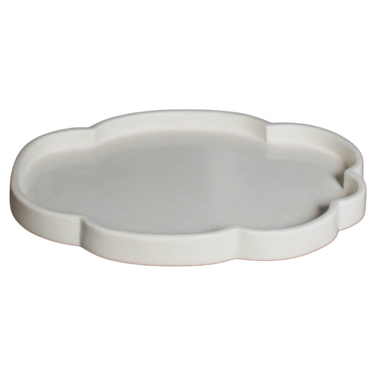 Contemporary Cream Lacquer Cloud Design Tray by Robert Kuo, Limited ...