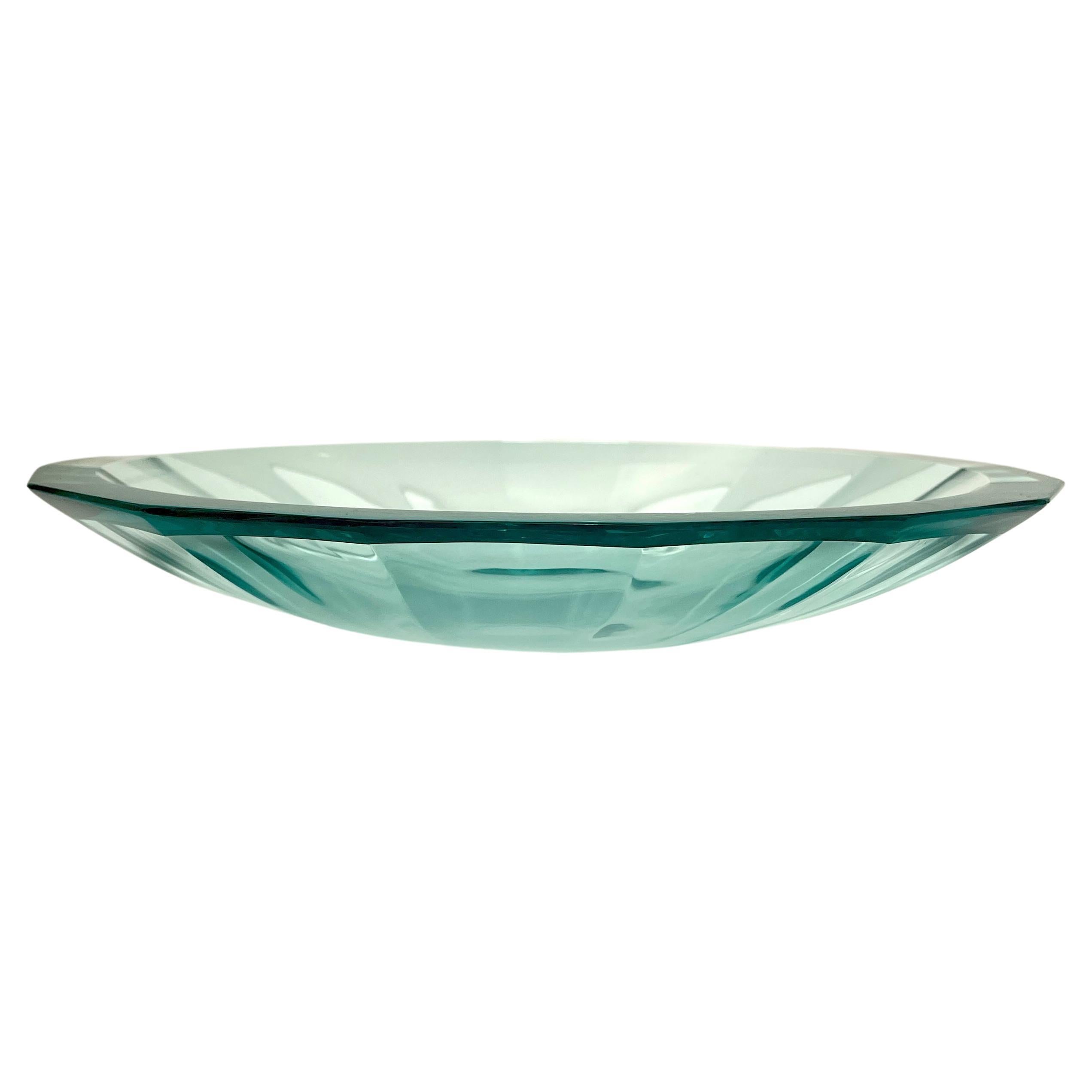 Contemporary Crystal Bowl with Gemmed Decoration Hand Crafted by Ghiró ...