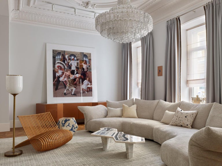 Contemporary Cubic Shape Side Center Table in Bird Eye Wood Leaf and ...