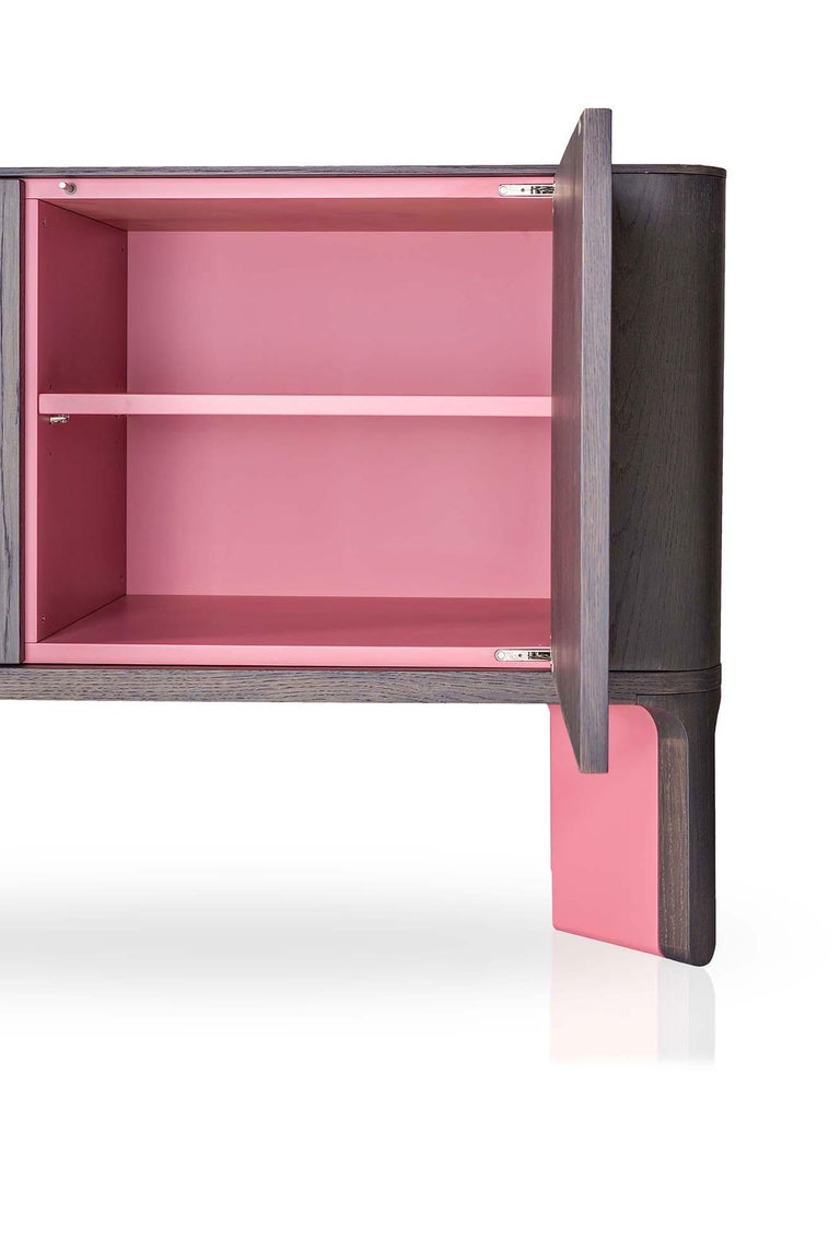 Contemporary Curved Corners Sideboard with Lacquered Base For Sale at ...