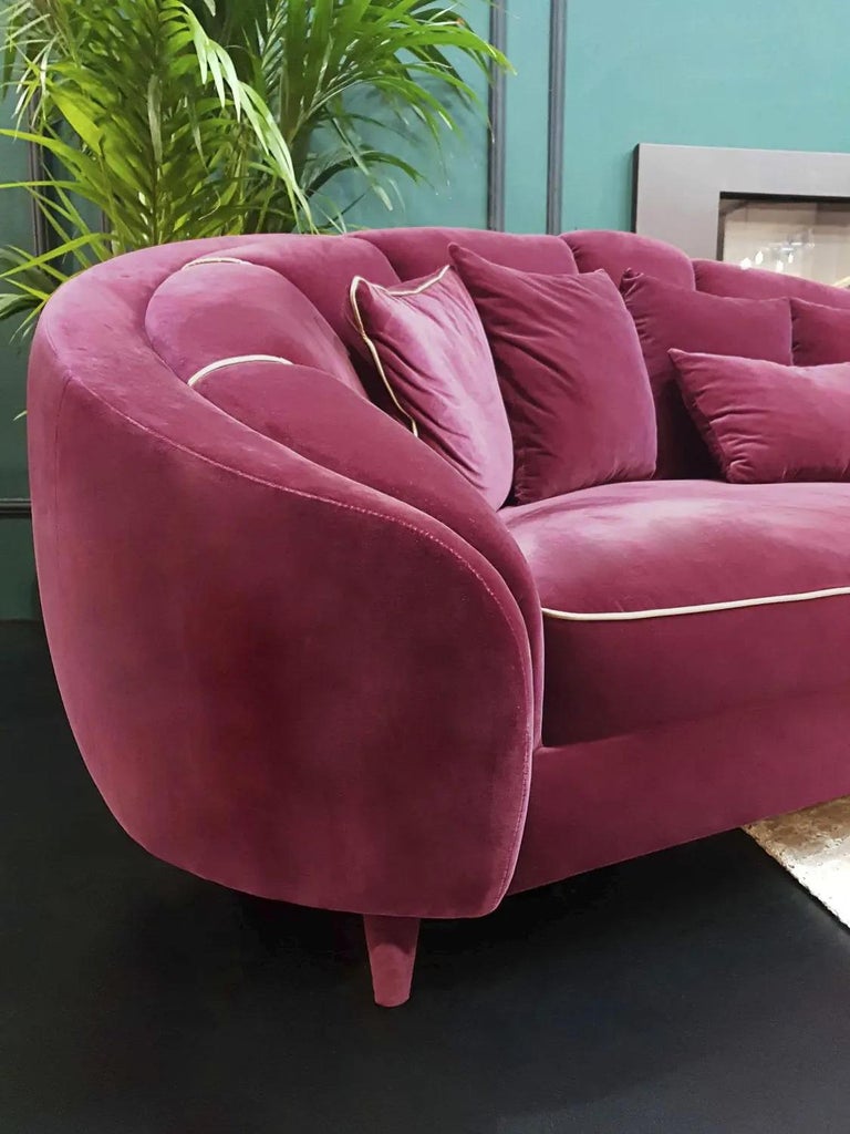 Art Deco Style Sofa With Curved Silhouette For Sale at 1stDibs
