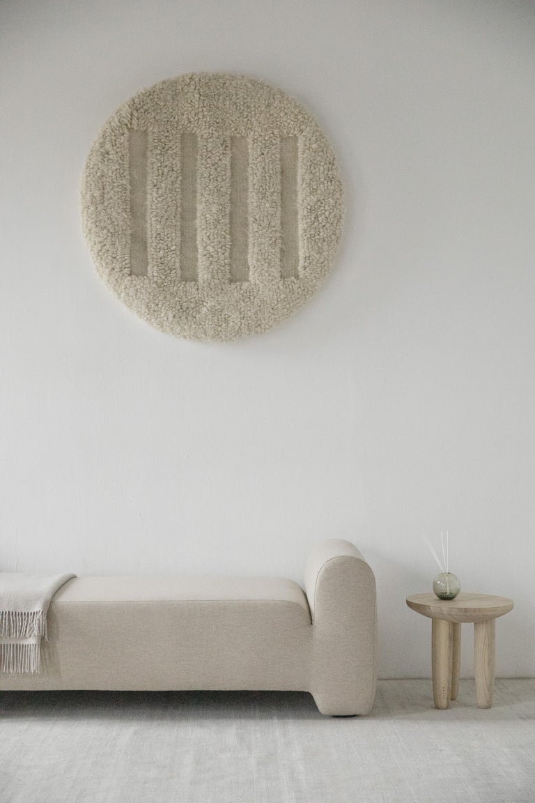 Contemporary and curvy soft fabric PAMPUKH Beige Bench by Faina - more ...